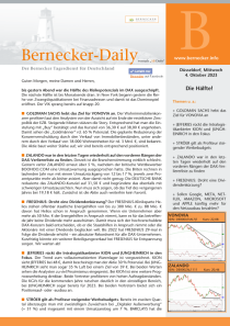 Bernecker Daily | Bernecker Börsenbriefe